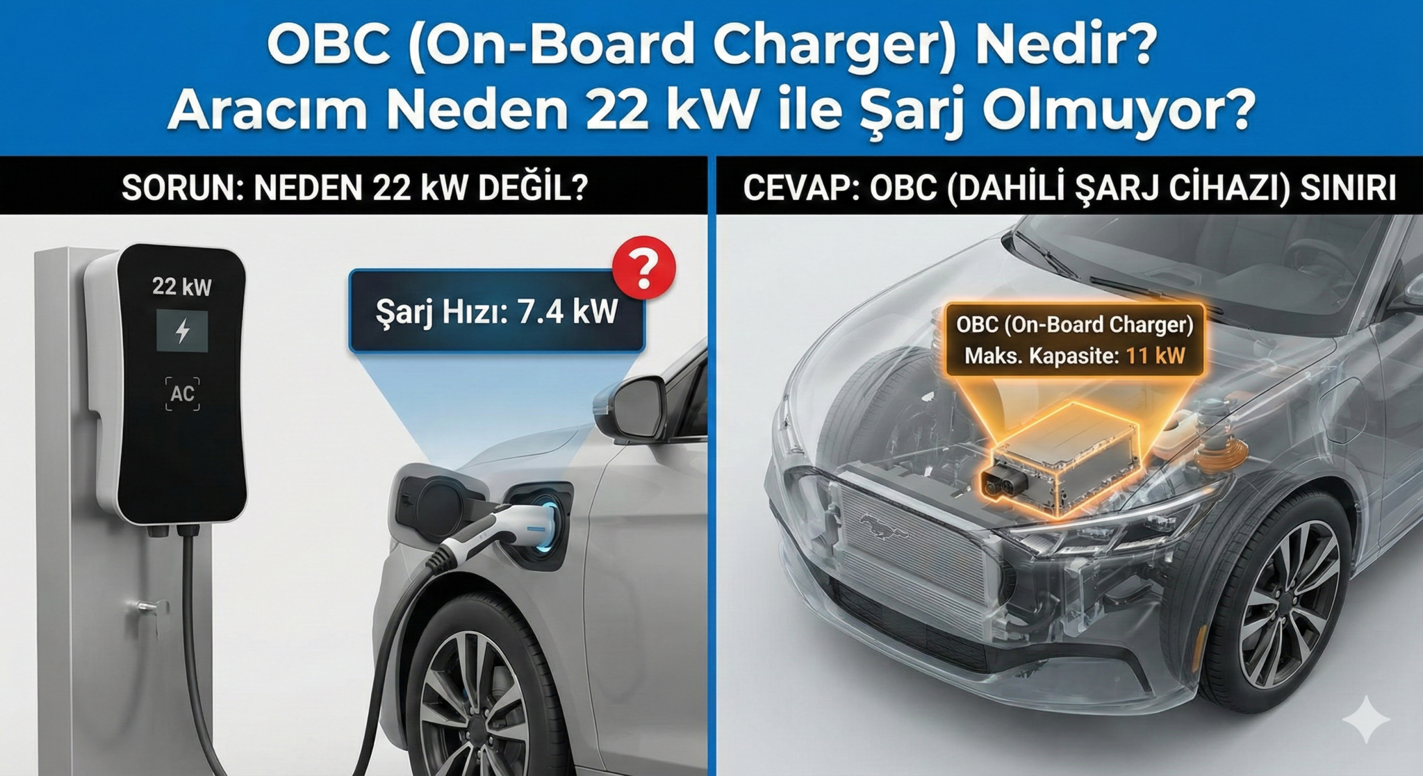 OBC (On-Board Charger) Nedir? Neden 22 kW ile Şarj Olmuyor?